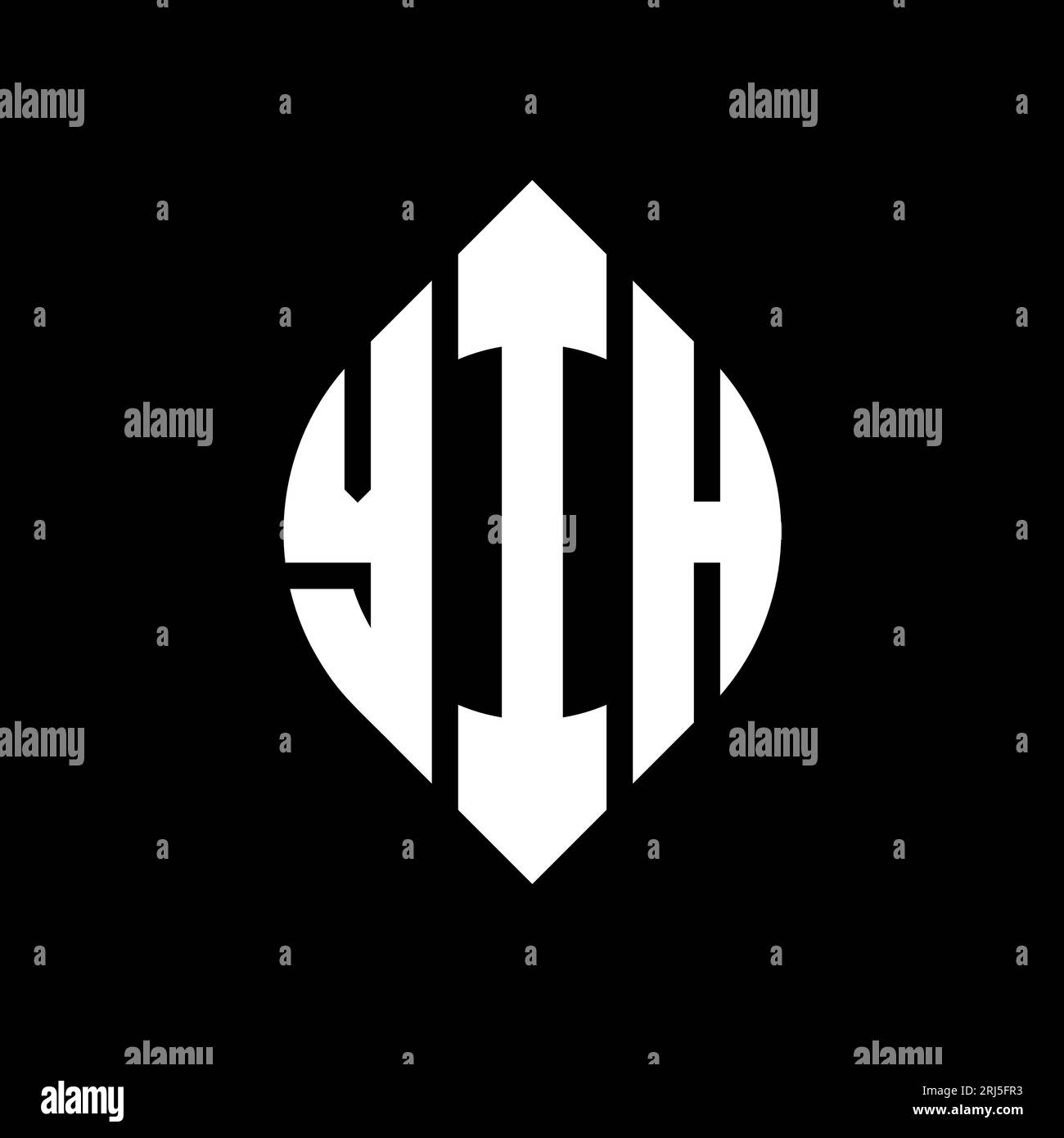 YIH circle letter logo design with circle and ellipse shape. YIH ...