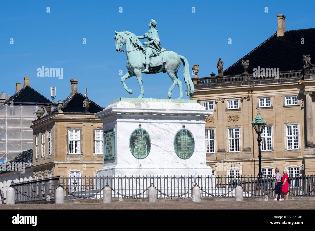 The equestrian statue of King Frederick V of Denmark in Copenhagen, Denmark Stock Photo - Alamy