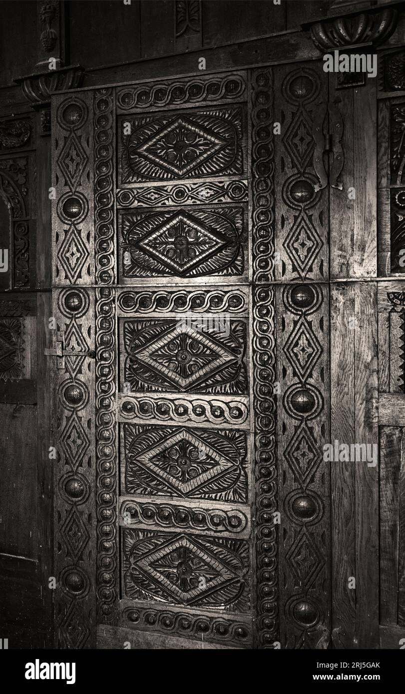 Seventeenth century craftsmanship preserved on a priests door, St ...