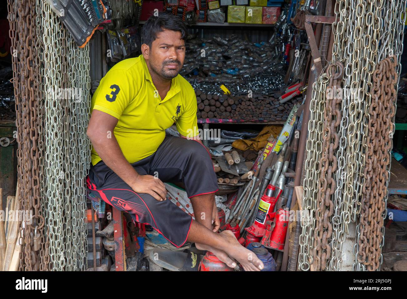 A hardware shop in dhaka at the Jurain Railgate Market where around 600 ...