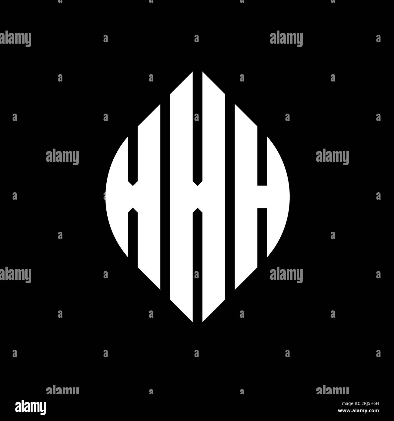 XXH circle letter logo design with circle and ellipse shape. XXH ...