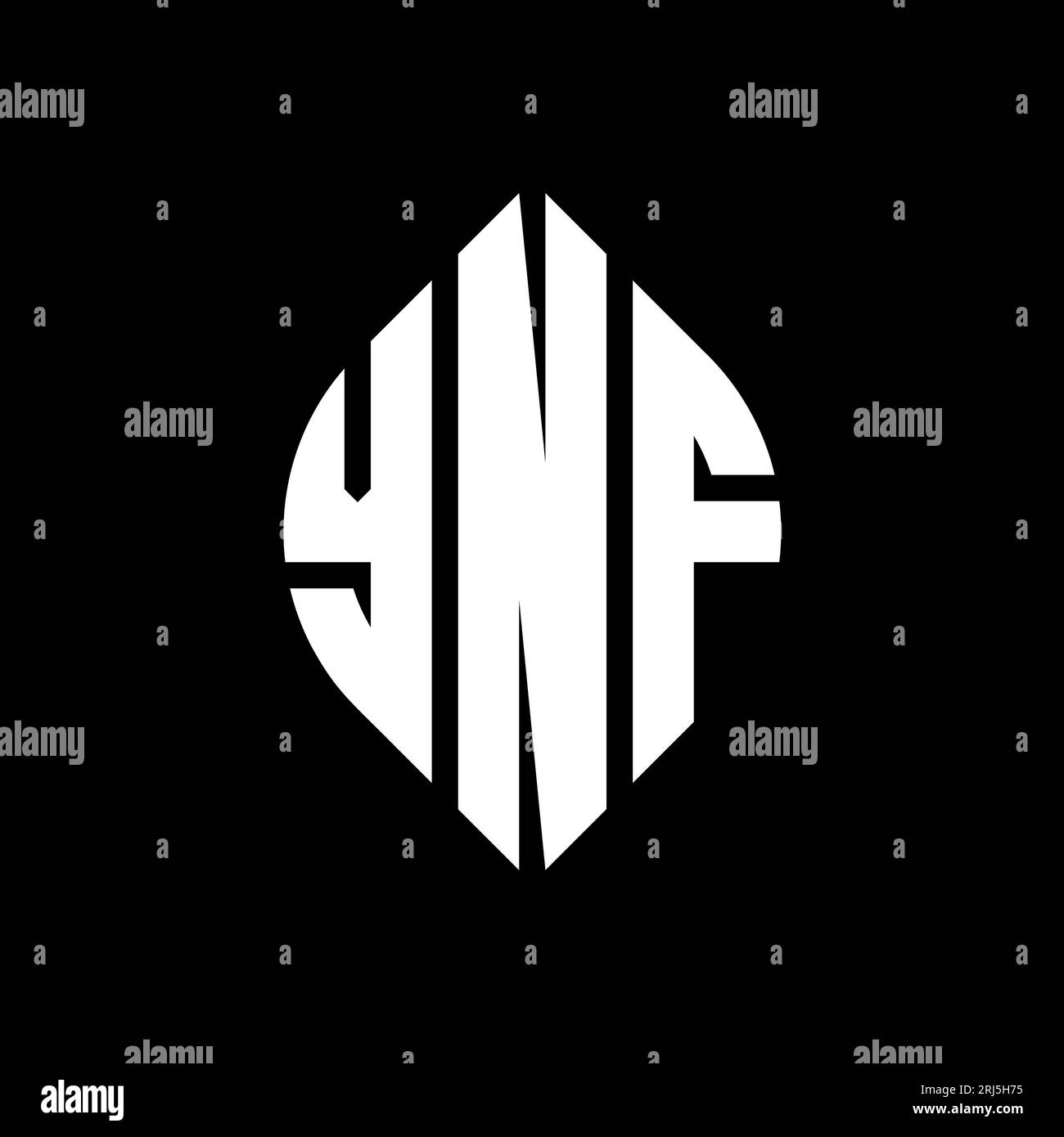 YNF circle letter logo design with circle and ellipse shape. YNF ...