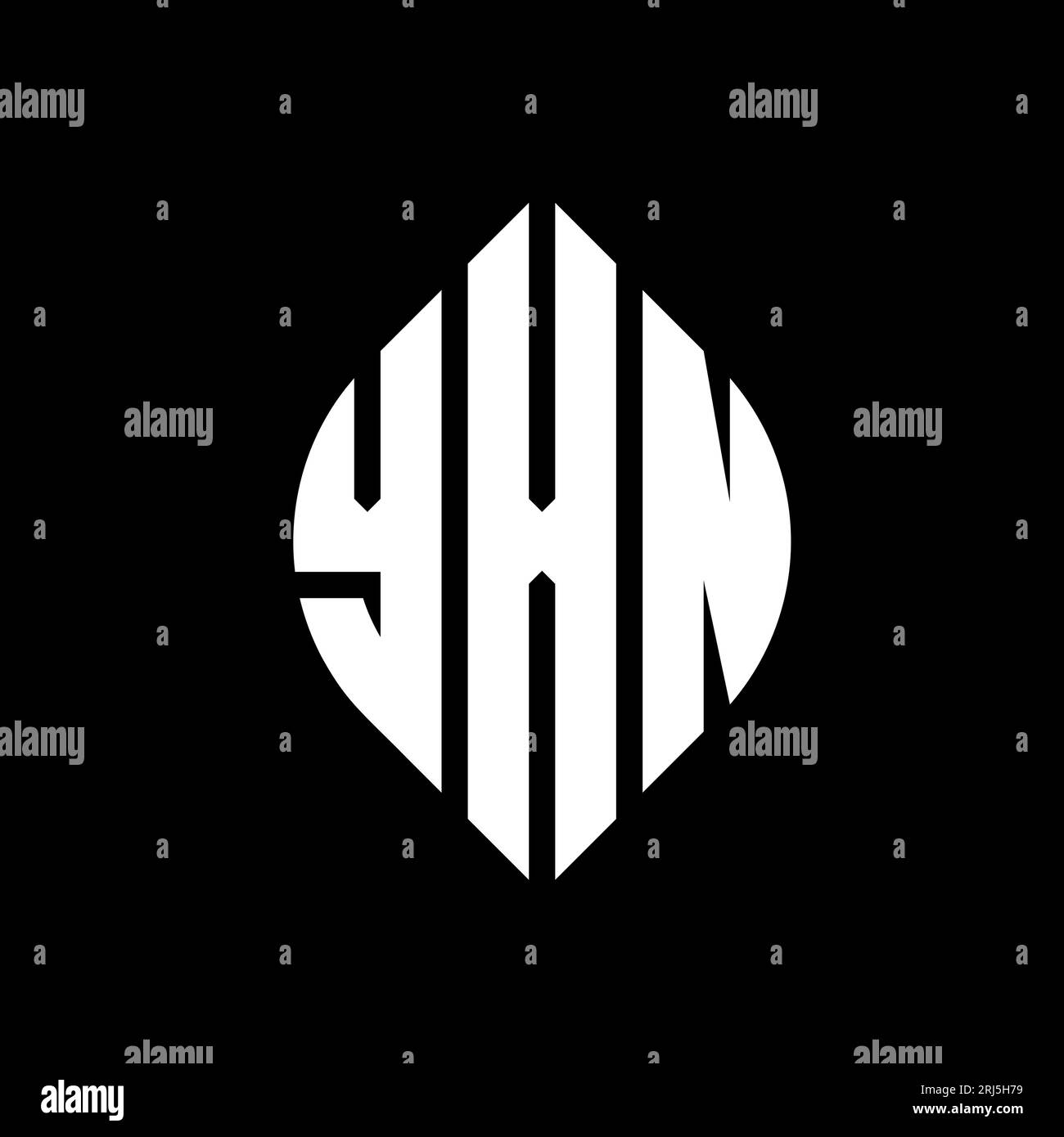YXN circle letter logo design with circle and ellipse shape. YXN ...