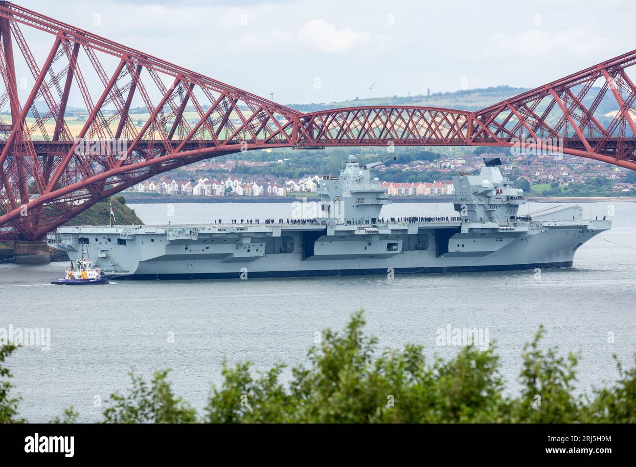 Aircraft Carrier HMS Prince Of Wales leaving the Port of Rosyth and ...