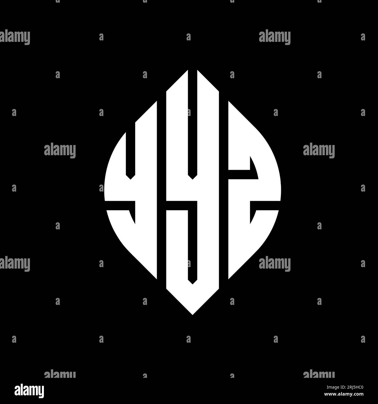 YYZ circle letter logo design with circle and ellipse shape. YYZ ...