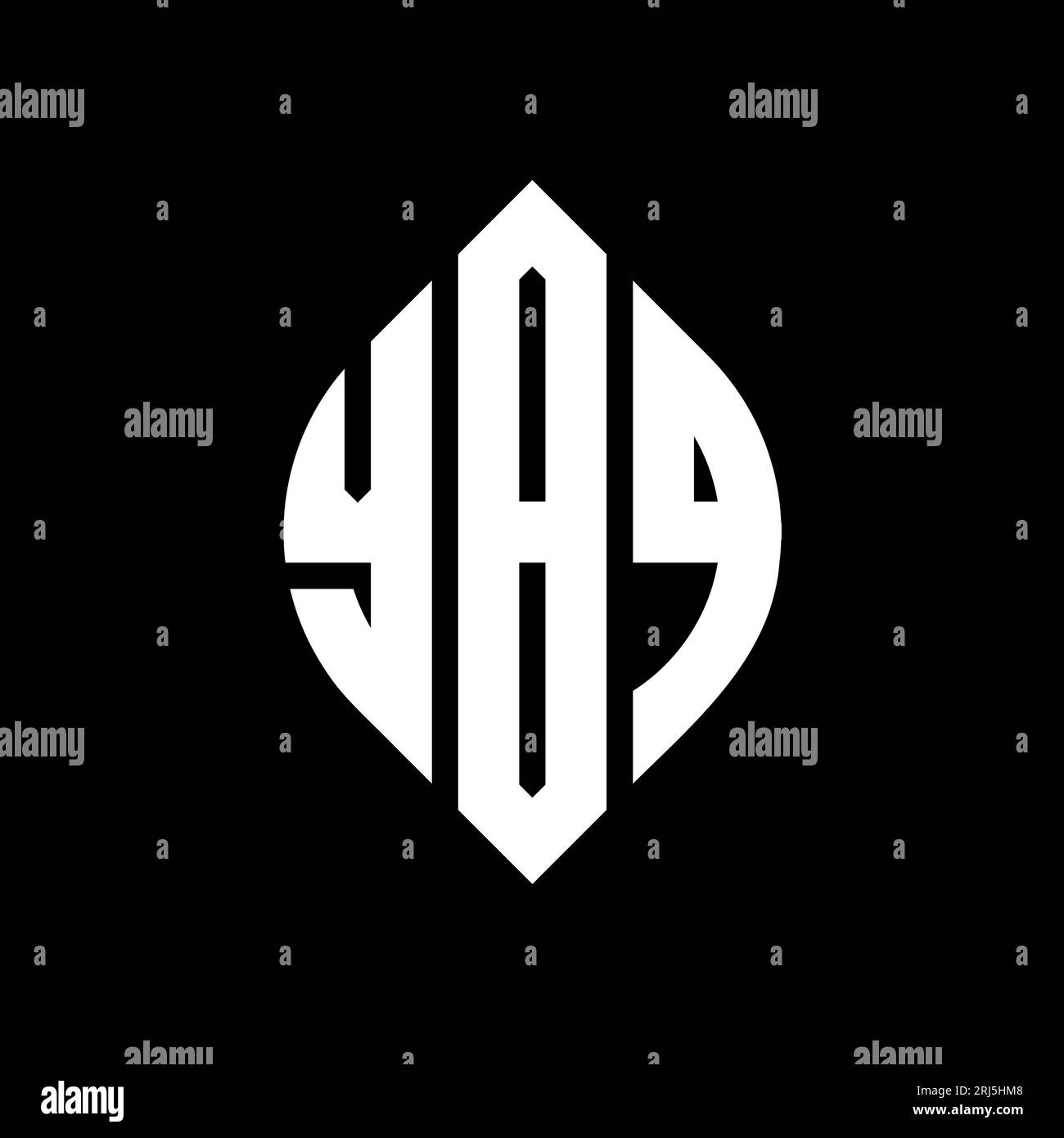 YBQ circle letter logo design with circle and ellipse shape. YBQ ...