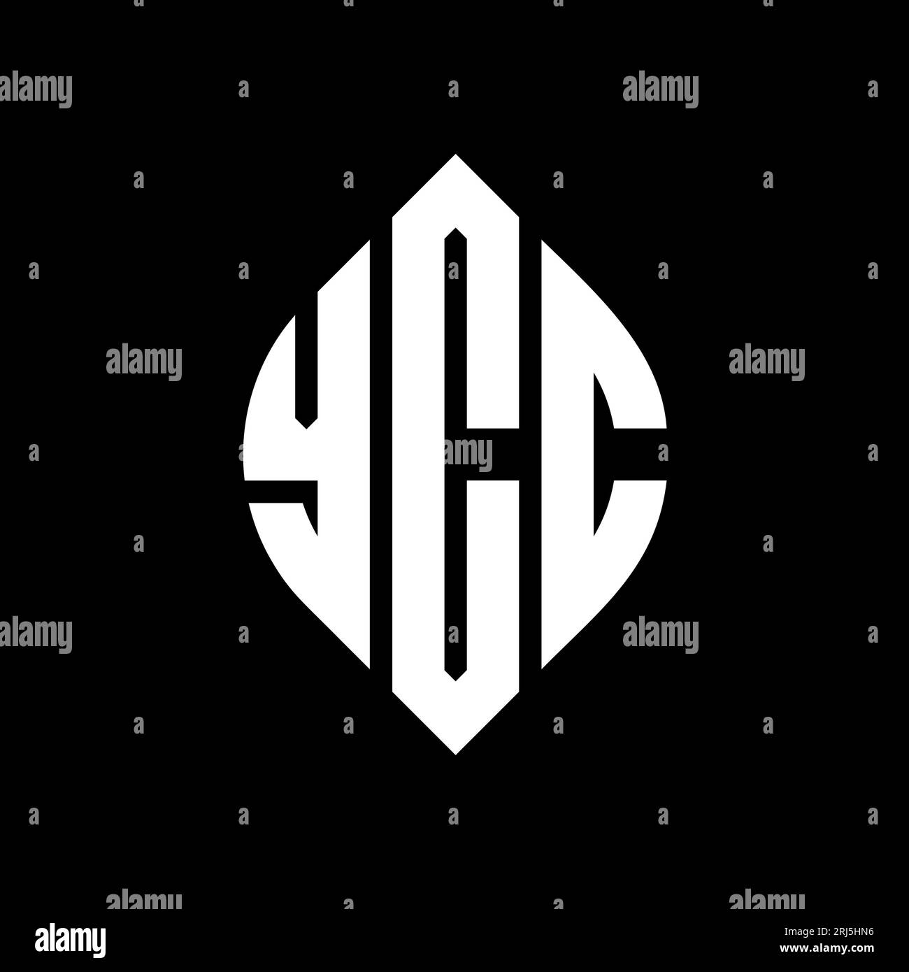 YCC circle letter logo design with circle and ellipse shape. YCC ...