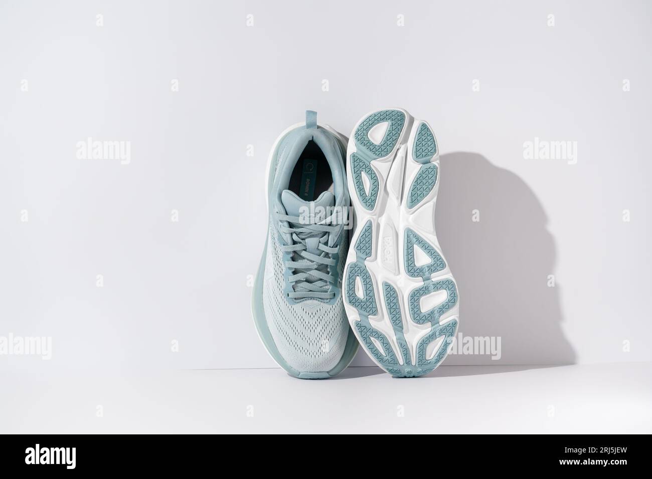 Strasbourg, France - August 2023 : Hoka Bondi 8 new green running shoes ...