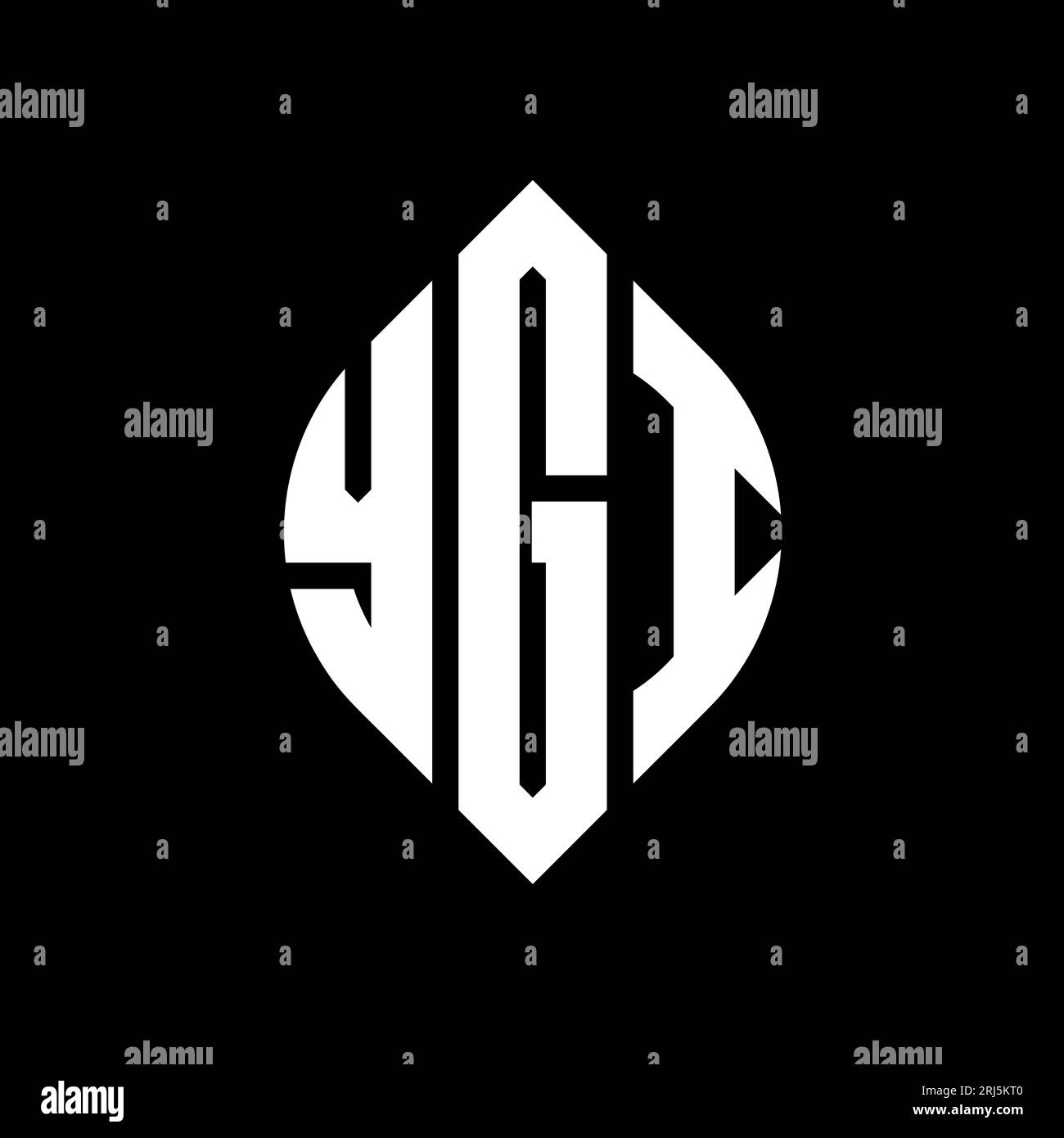 YGI circle letter logo design with circle and ellipse shape. YGI ...