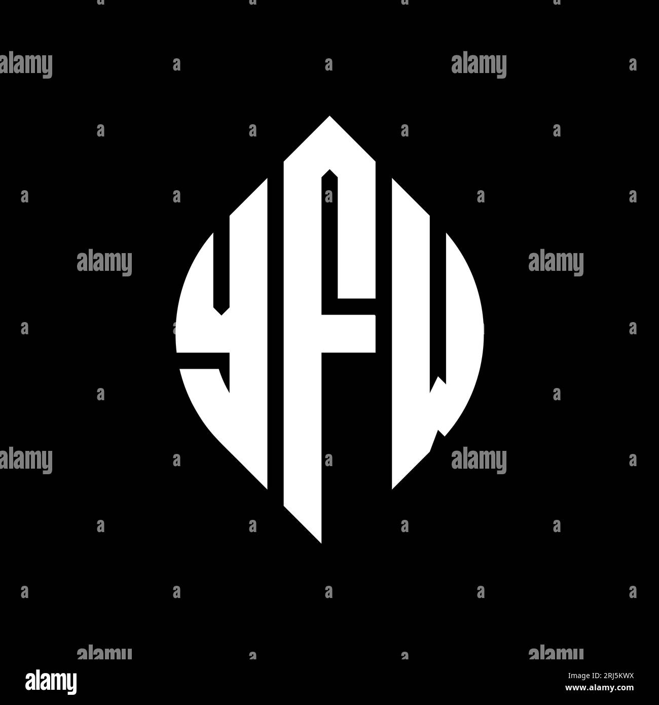 YFW circle letter logo design with circle and ellipse shape. YFW ...