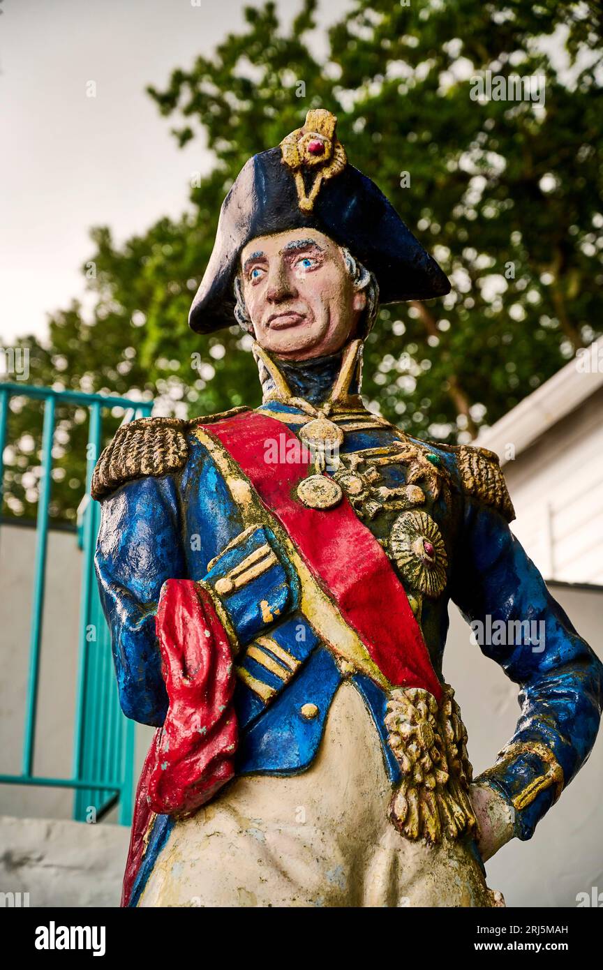 Statue of Nelson in Portmeirion village,Gwynedd,Wales Stock Photo - Alamy