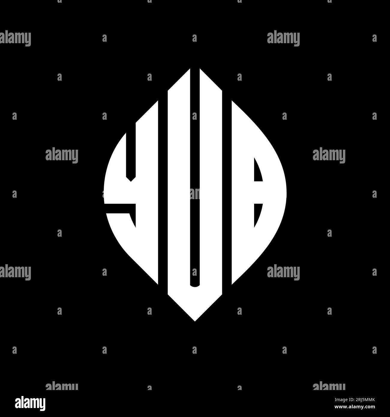 YUB circle letter logo design with circle and ellipse shape. YUB ...