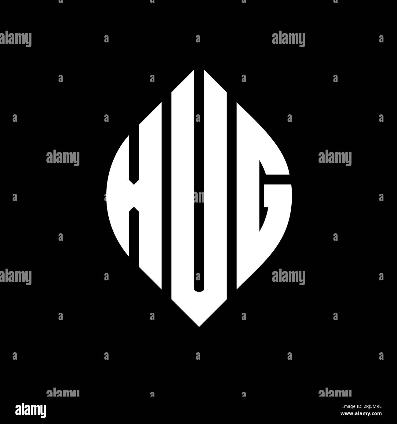 XUG circle letter logo design with circle and ellipse shape. XUG ...