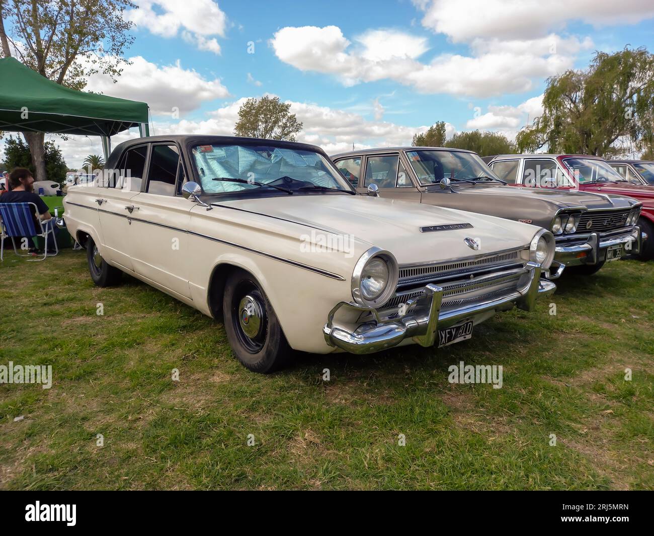 An old 1960s Chrysler Valiant III four door sedan on the lawn Stock ...