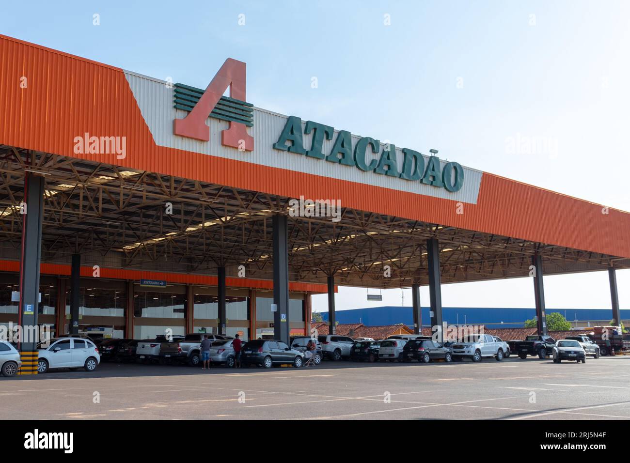 The facade of the Atacadao hypermarket chain in the city of Santarem ...