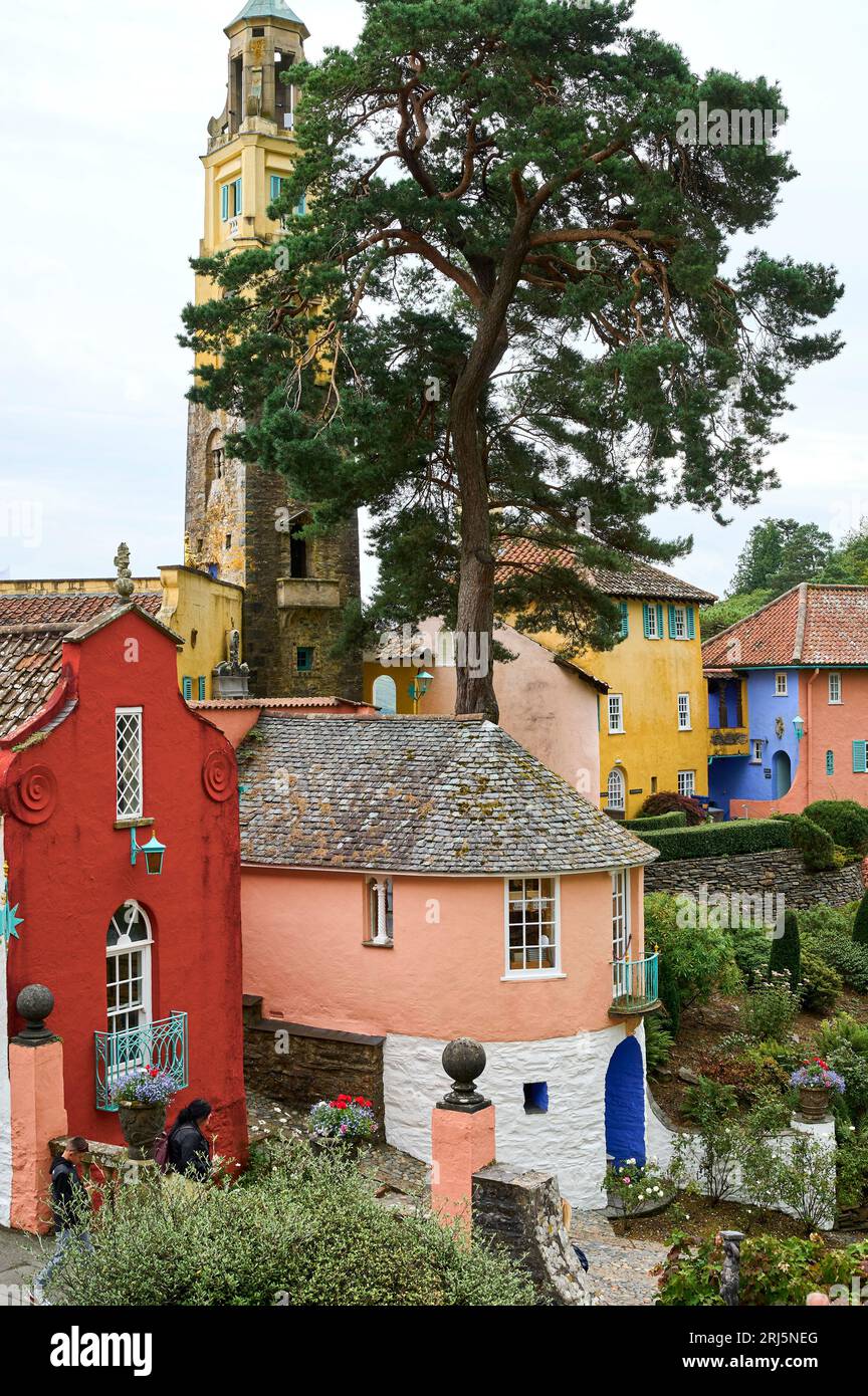 Portmeirion italian style village in Gwynedd, North Wales,UK Stock ...