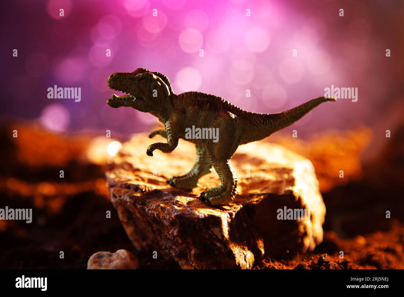 Tyrannosaurus rex silhouette in smoke. Creative burning scenery with a ...