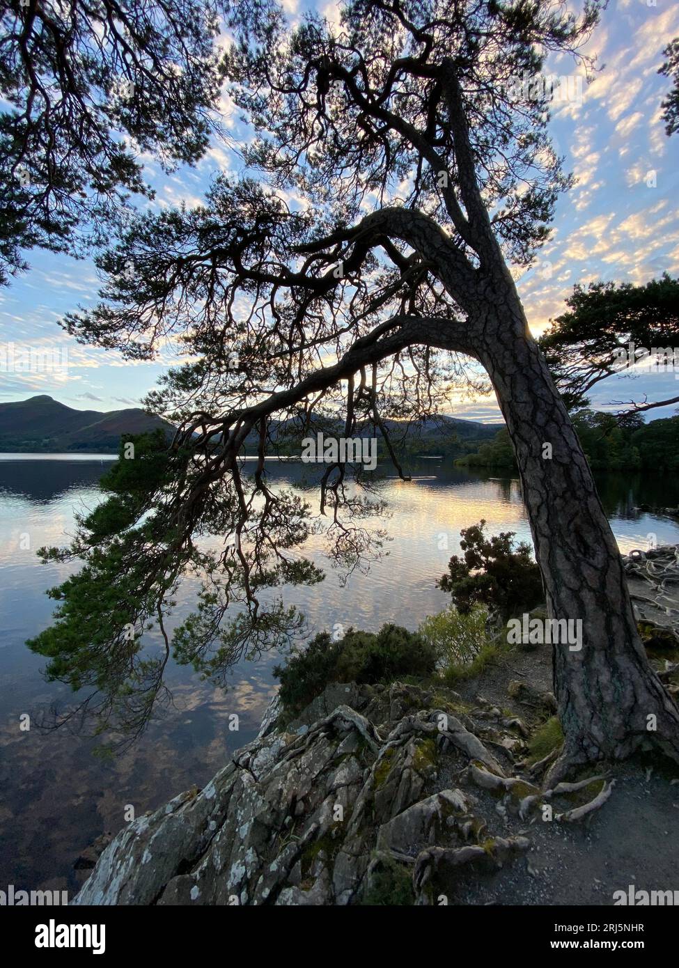 This image captures a stunning view of Friars Cragg, located in the ...