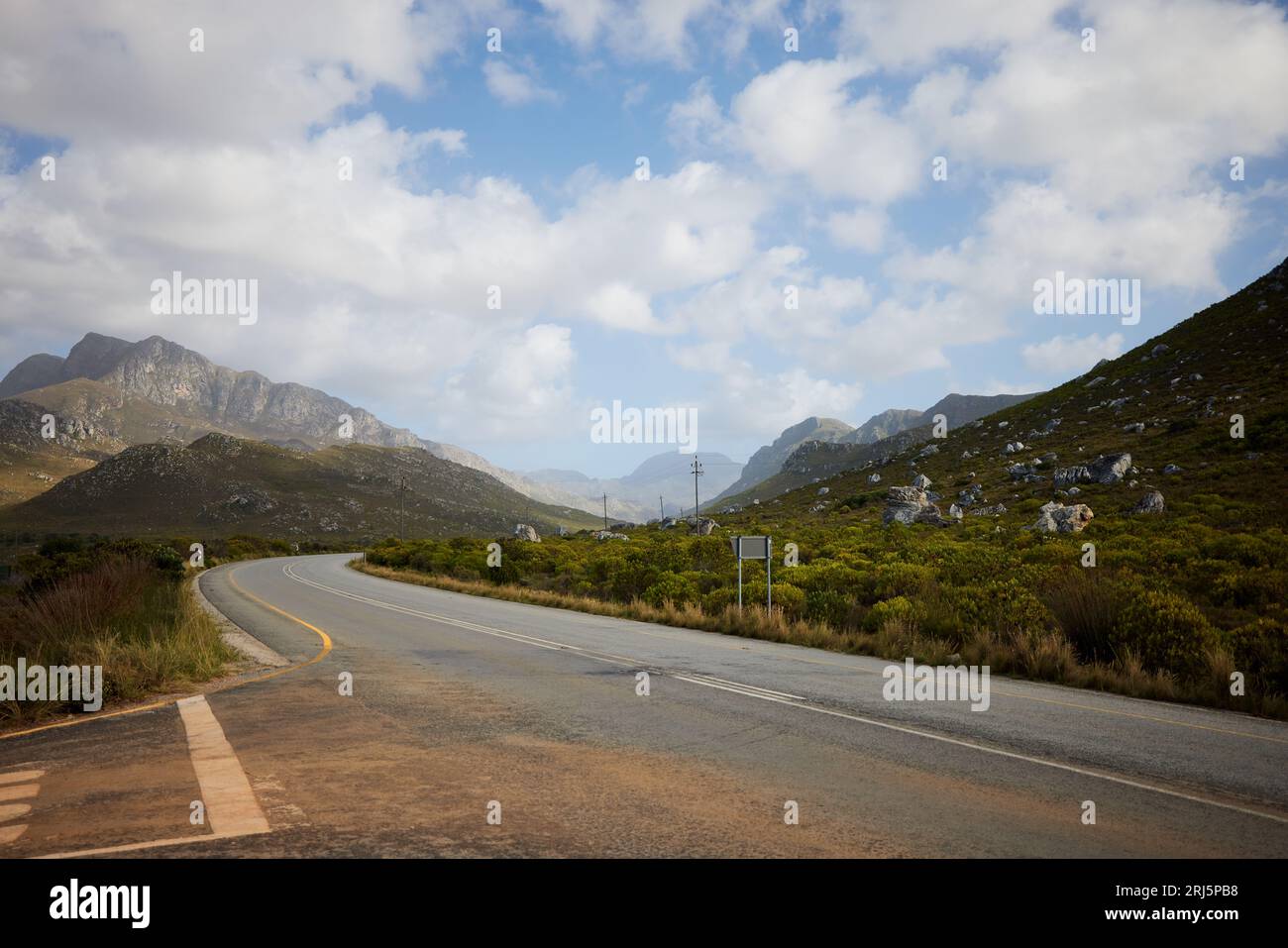 A wide open empty road in Road in the Western Cape, South Africa Stock ...