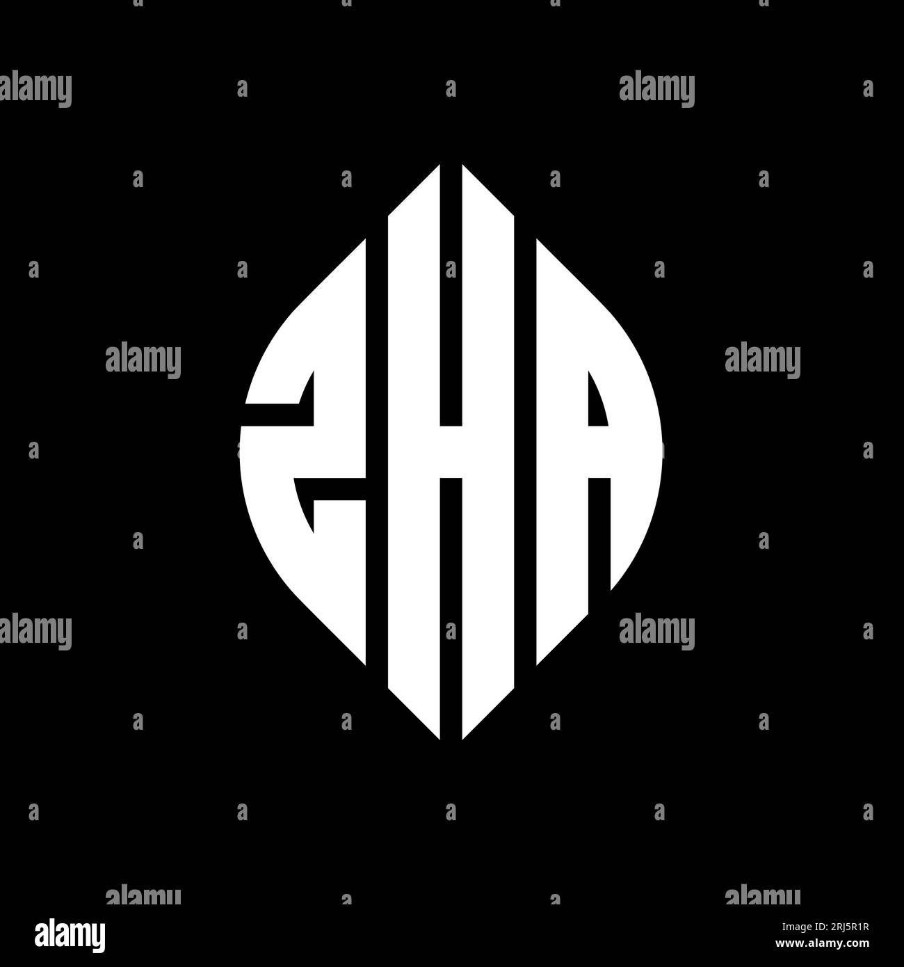 ZHA circle letter logo design with circle and ellipse shape. ZHA ...