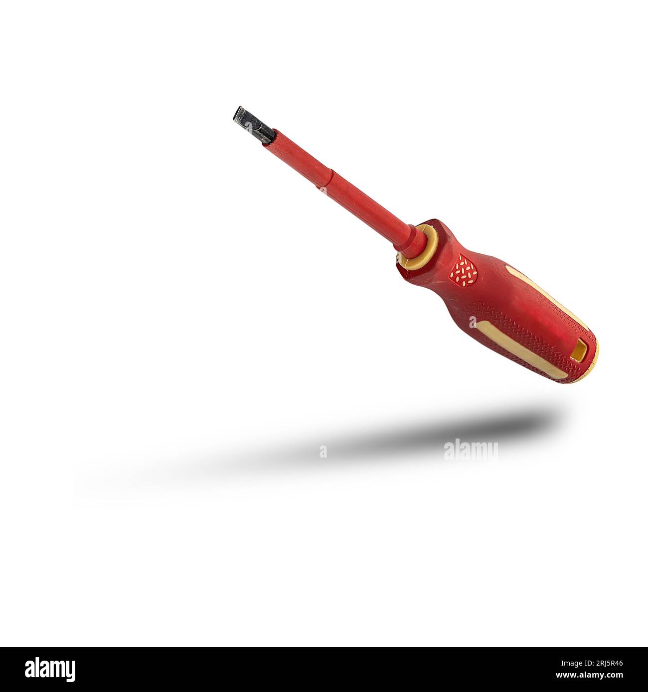 A metal-handle screwdriver on white background Stock Photo - Alamy