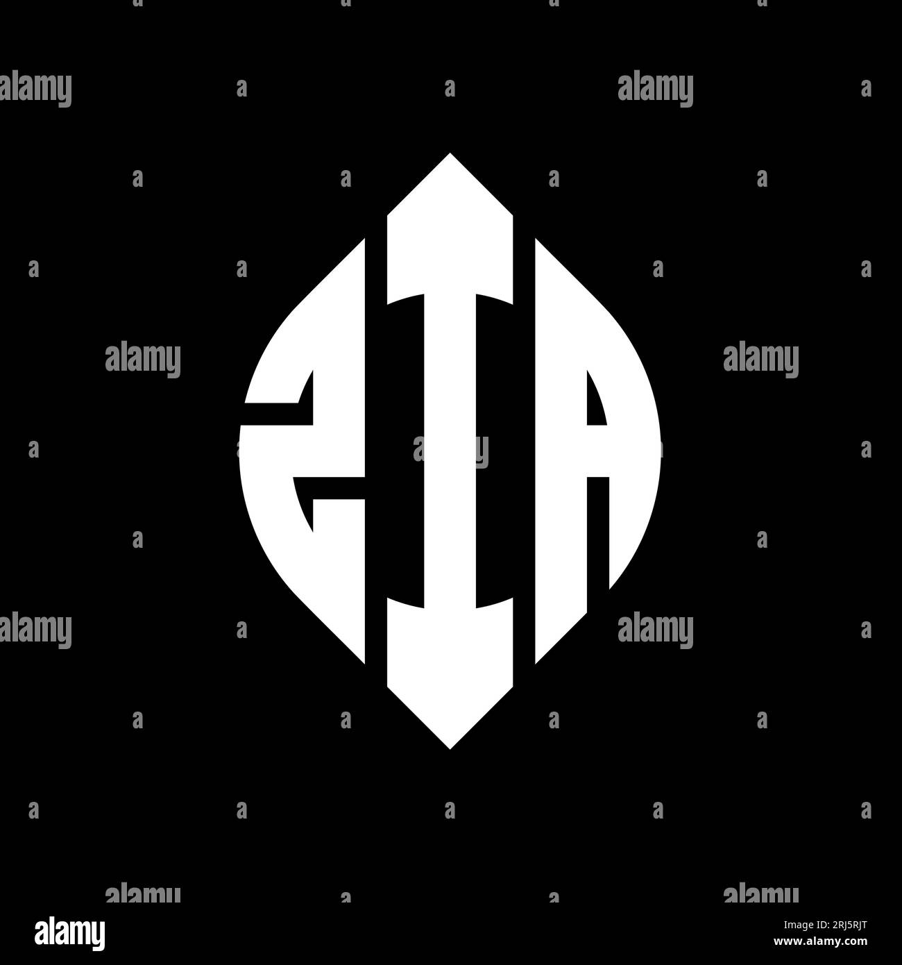 ZIA circle letter logo design with circle and ellipse shape. ZIA ...