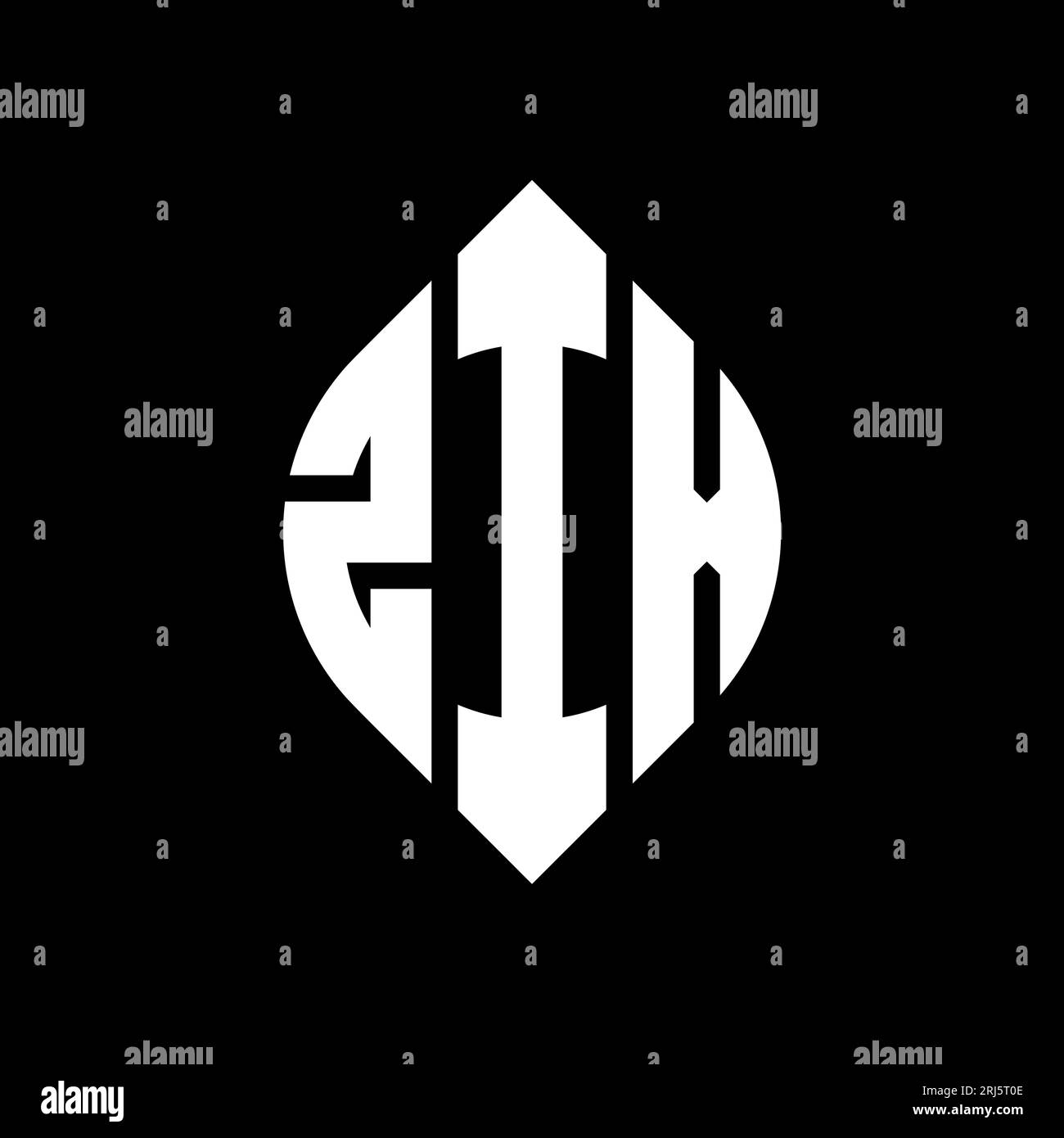 ZIX circle letter logo design with circle and ellipse shape. ZIX ...