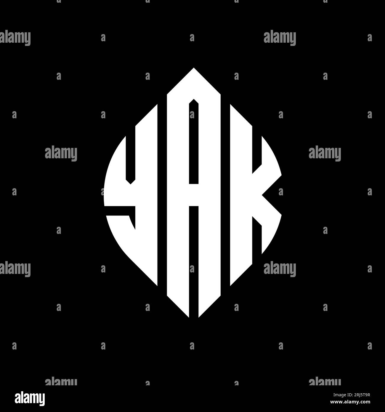 YAK circle letter logo design with circle and ellipse shape. YAK ...