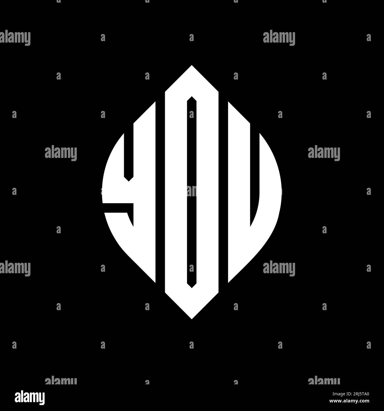 YOU circle letter logo design with circle and ellipse shape. YOU ...