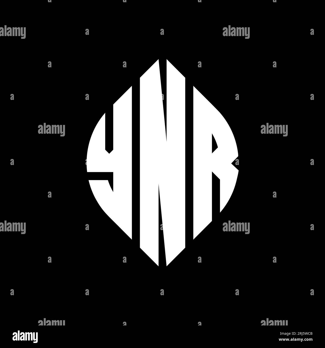 YNR circle letter logo design with circle and ellipse shape. YNR ...
