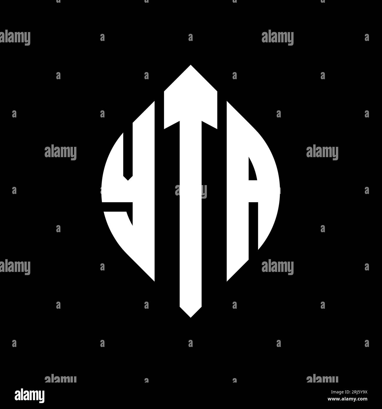 YTA circle letter logo design with circle and ellipse shape. YTA ...