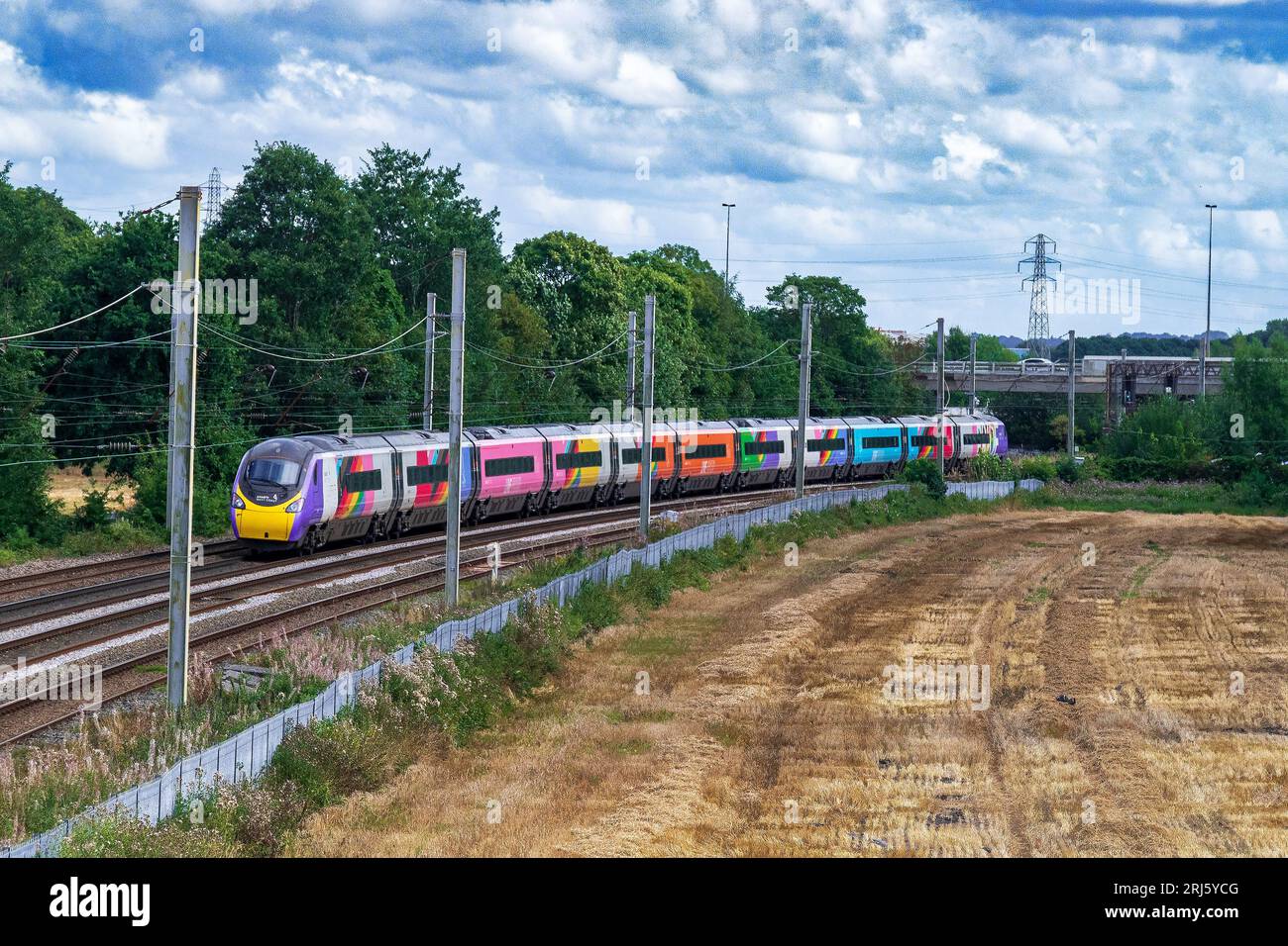 The Avanti Pride liveried Pendolino train at Winwick on the West Coast ...