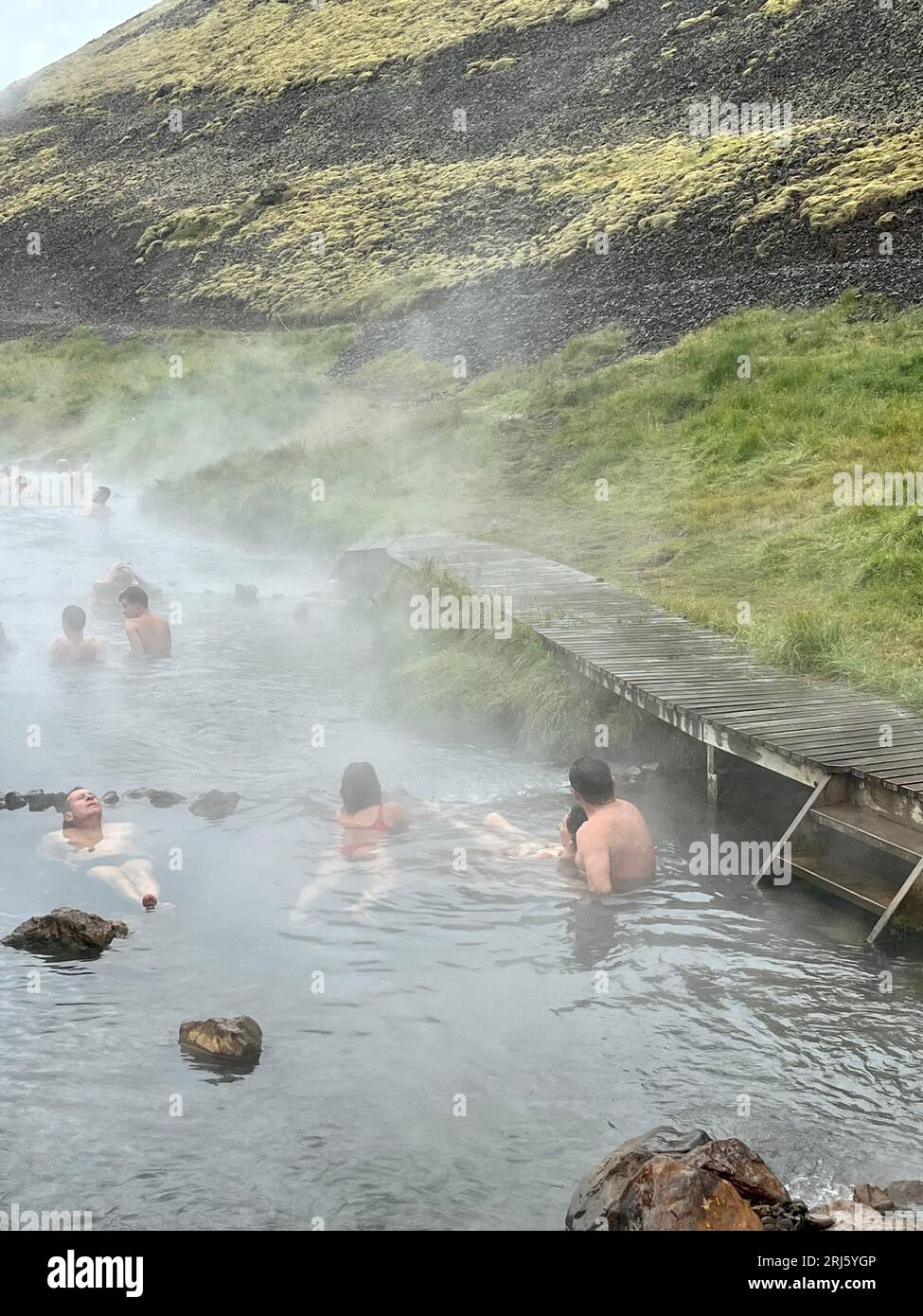 Reykjadalur Valley Hot Spring Thermal River. Hverager, Iceland Stock ...