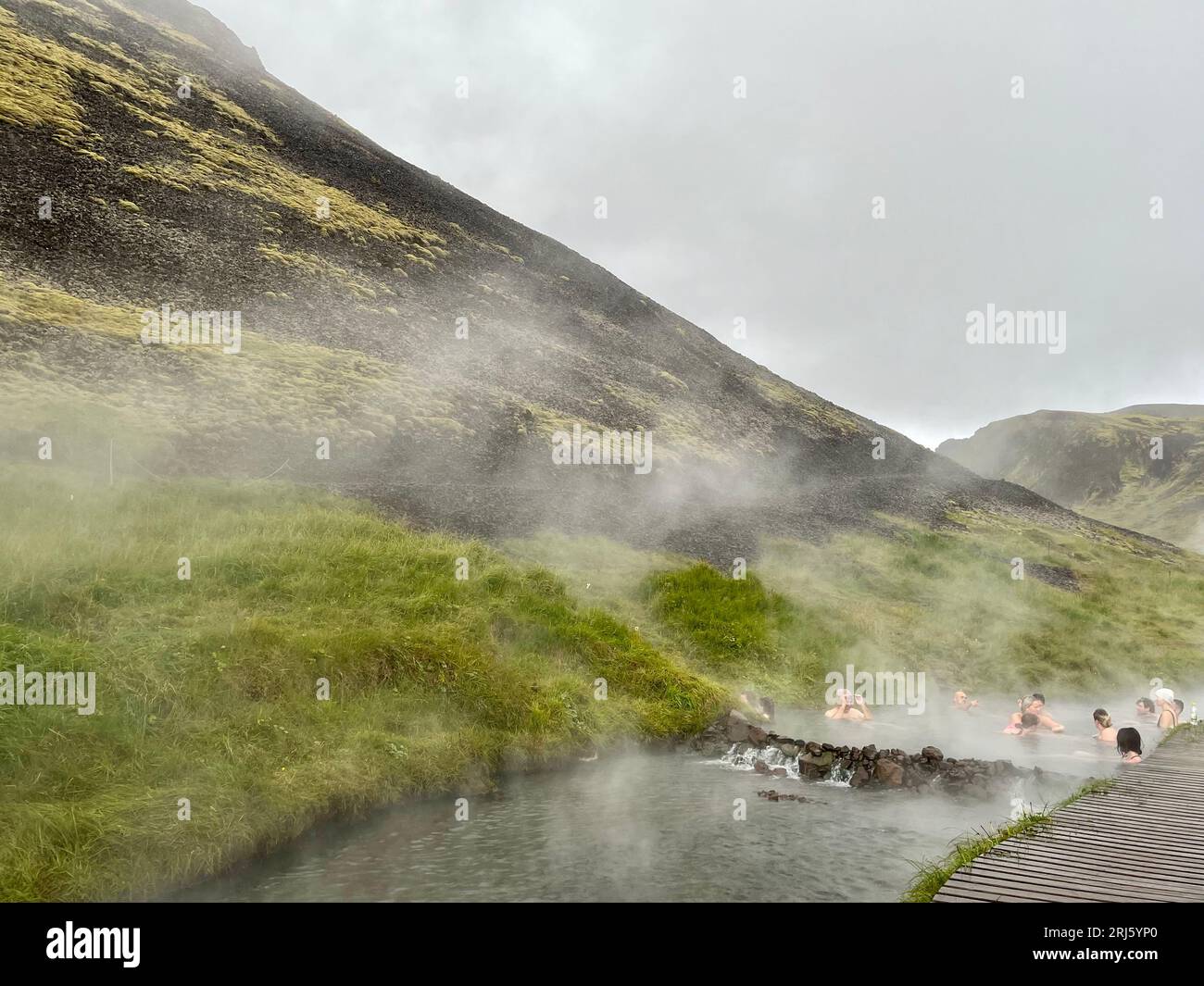 Reykjadalur Valley Hot Spring Thermal River. Hverager, Iceland Stock ...
