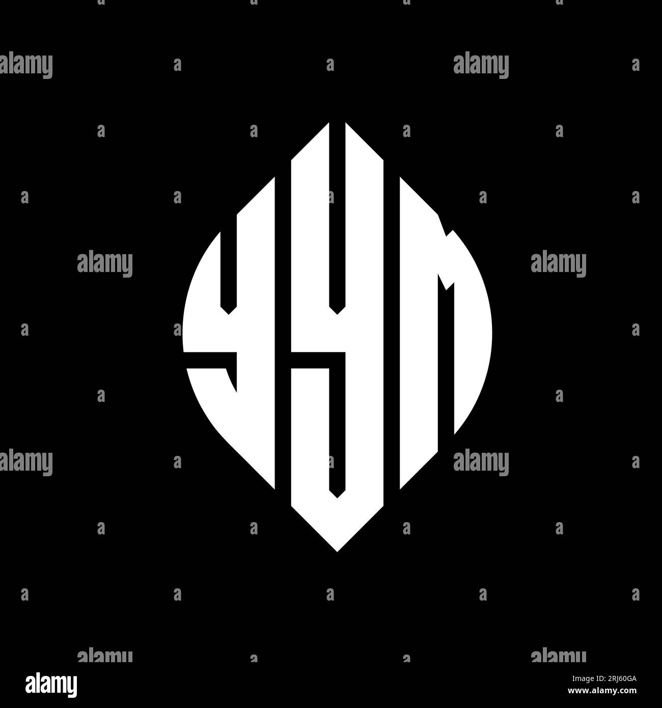 YYM circle letter logo design with circle and ellipse shape. YYM ...