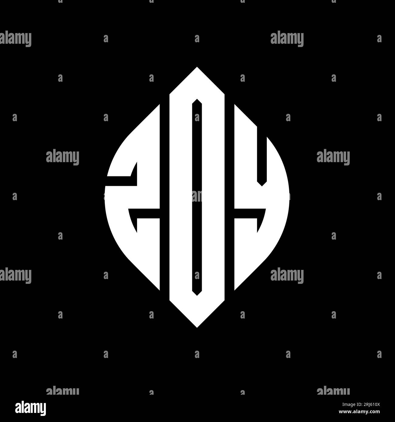 ZOY circle letter logo design with circle and ellipse shape. ZOY ...