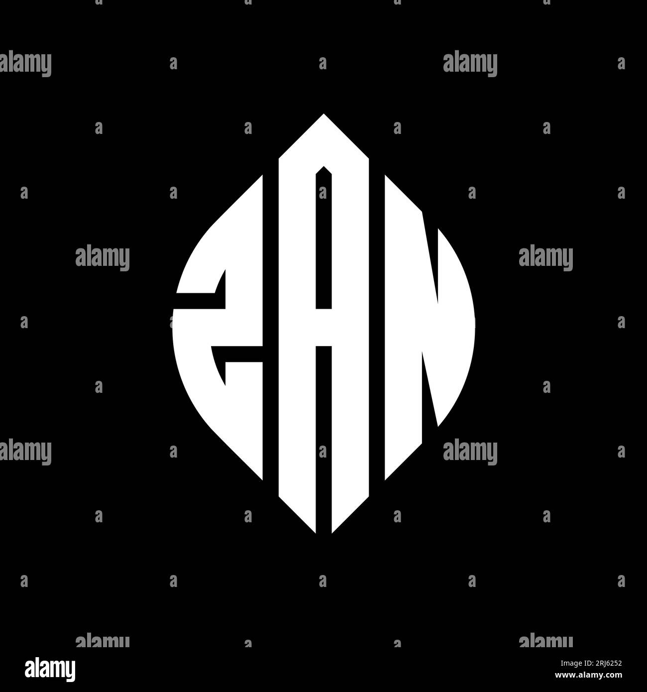ZAN circle letter logo design with circle and ellipse shape. ZAN ...
