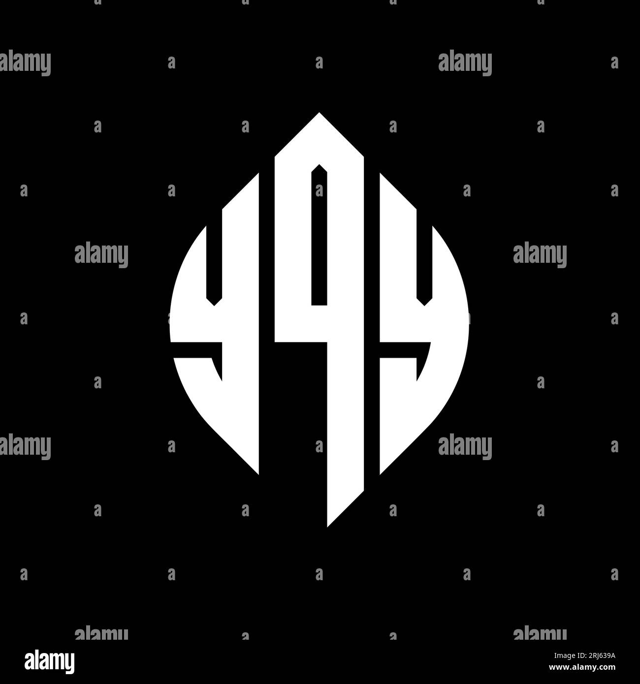 YQY circle letter logo design with circle and ellipse shape. YQY ellipse letters with ...