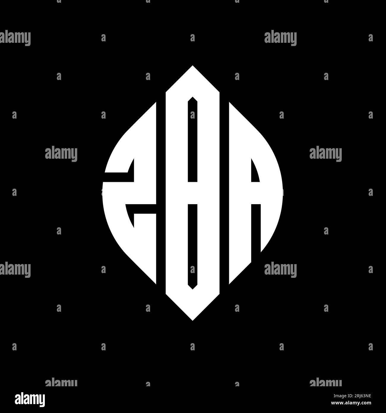 ZBA circle letter logo design with circle and ellipse shape. ZBA ...