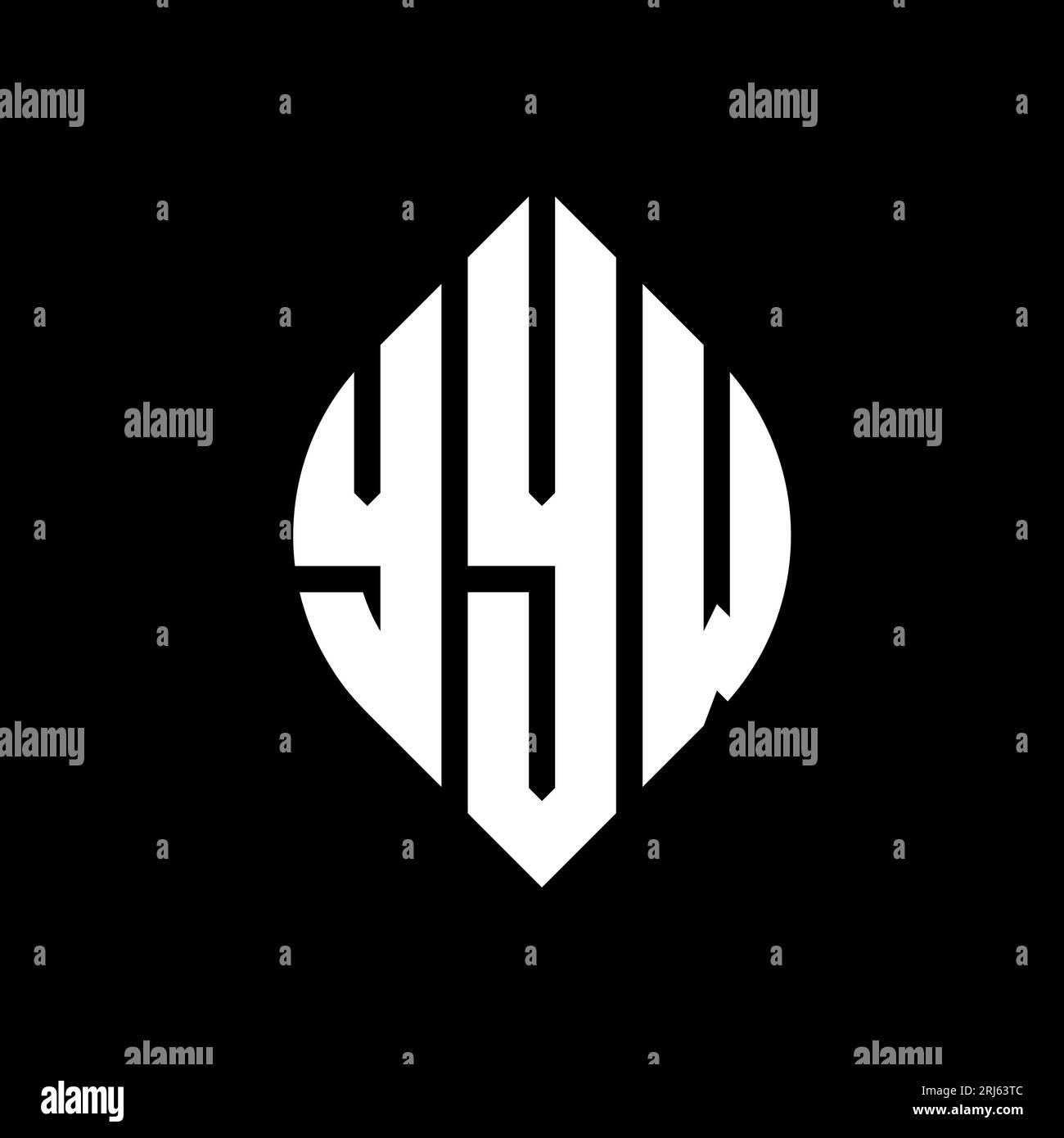 YYW circle letter logo design with circle and ellipse shape. YYW ...
