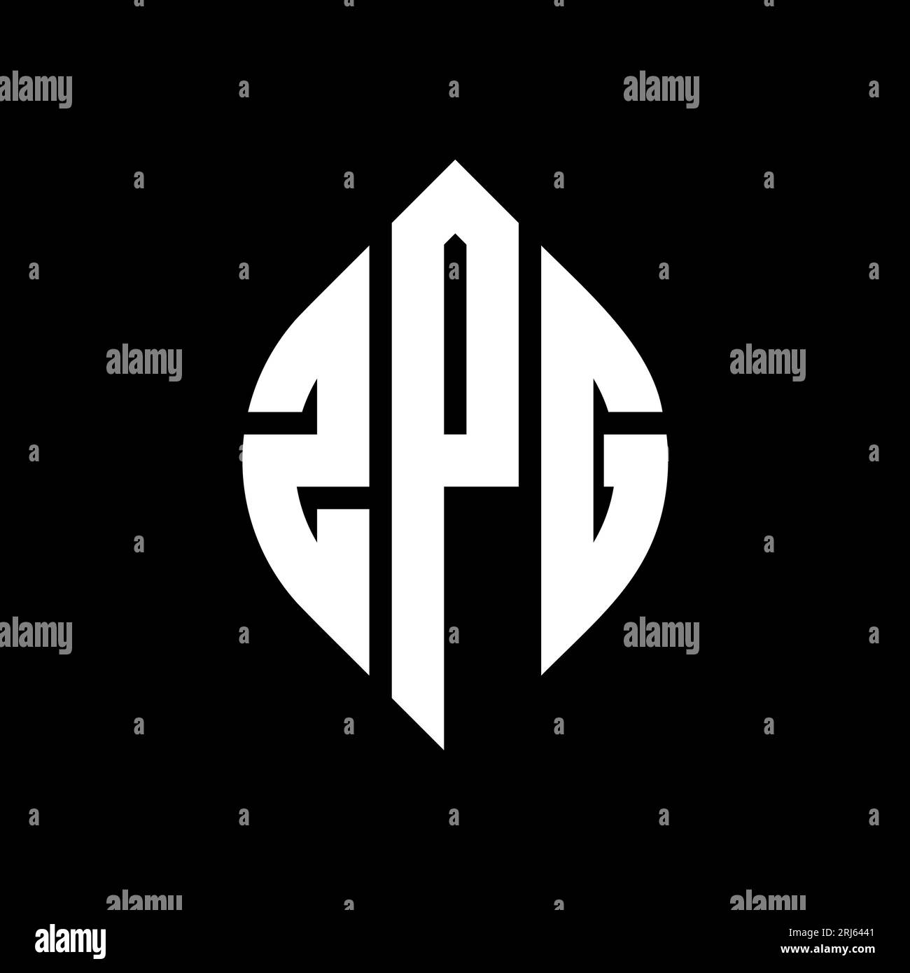 ZPG circle letter logo design with circle and ellipse shape. ZPG ...