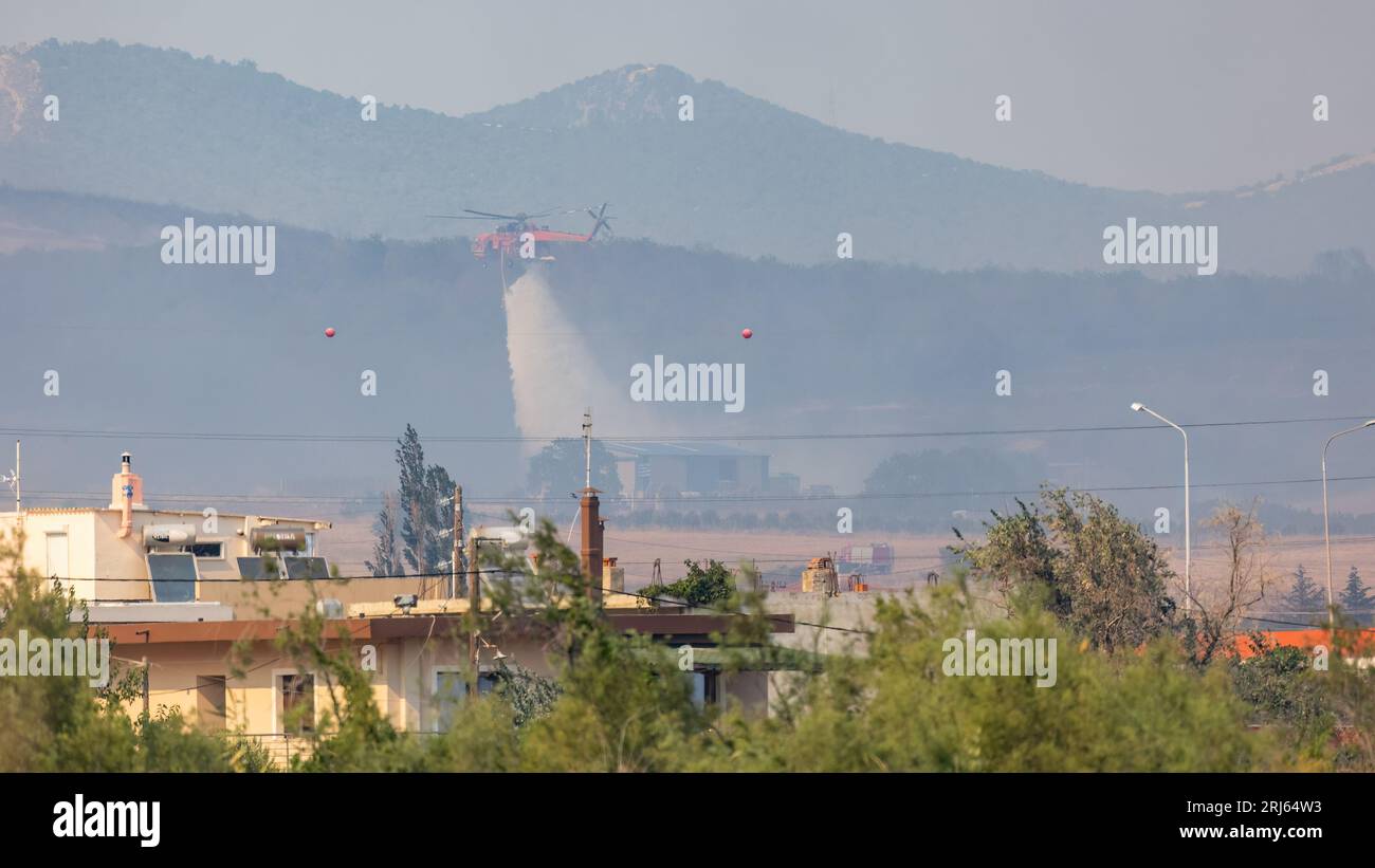 Massive forest fire in Alexandroupolis Evros Greece, near airport and ...
