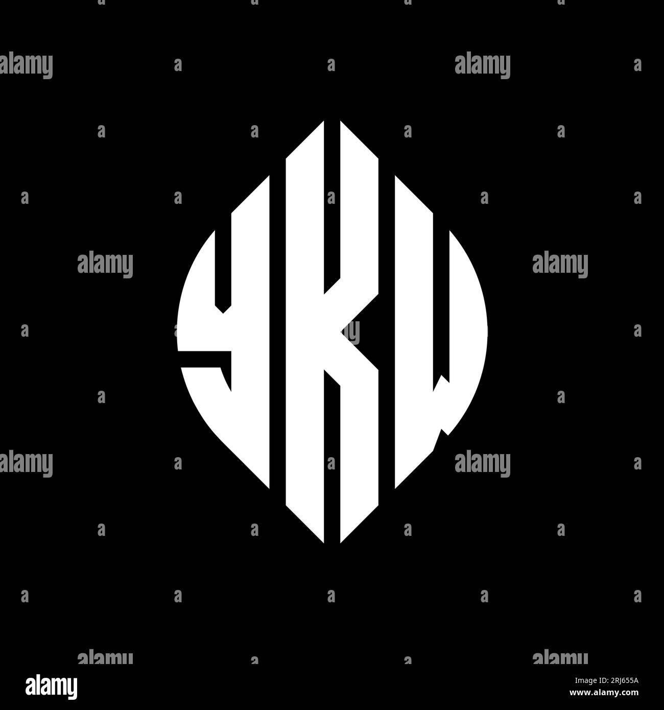 YKW circle letter logo design with circle and ellipse shape. YKW ...