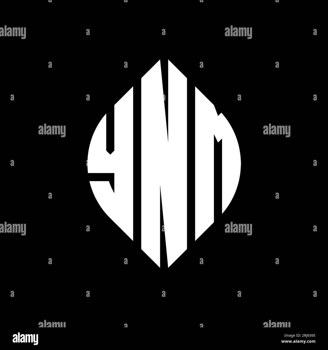 YNM circle letter logo design with circle and ellipse shape. YNM ...