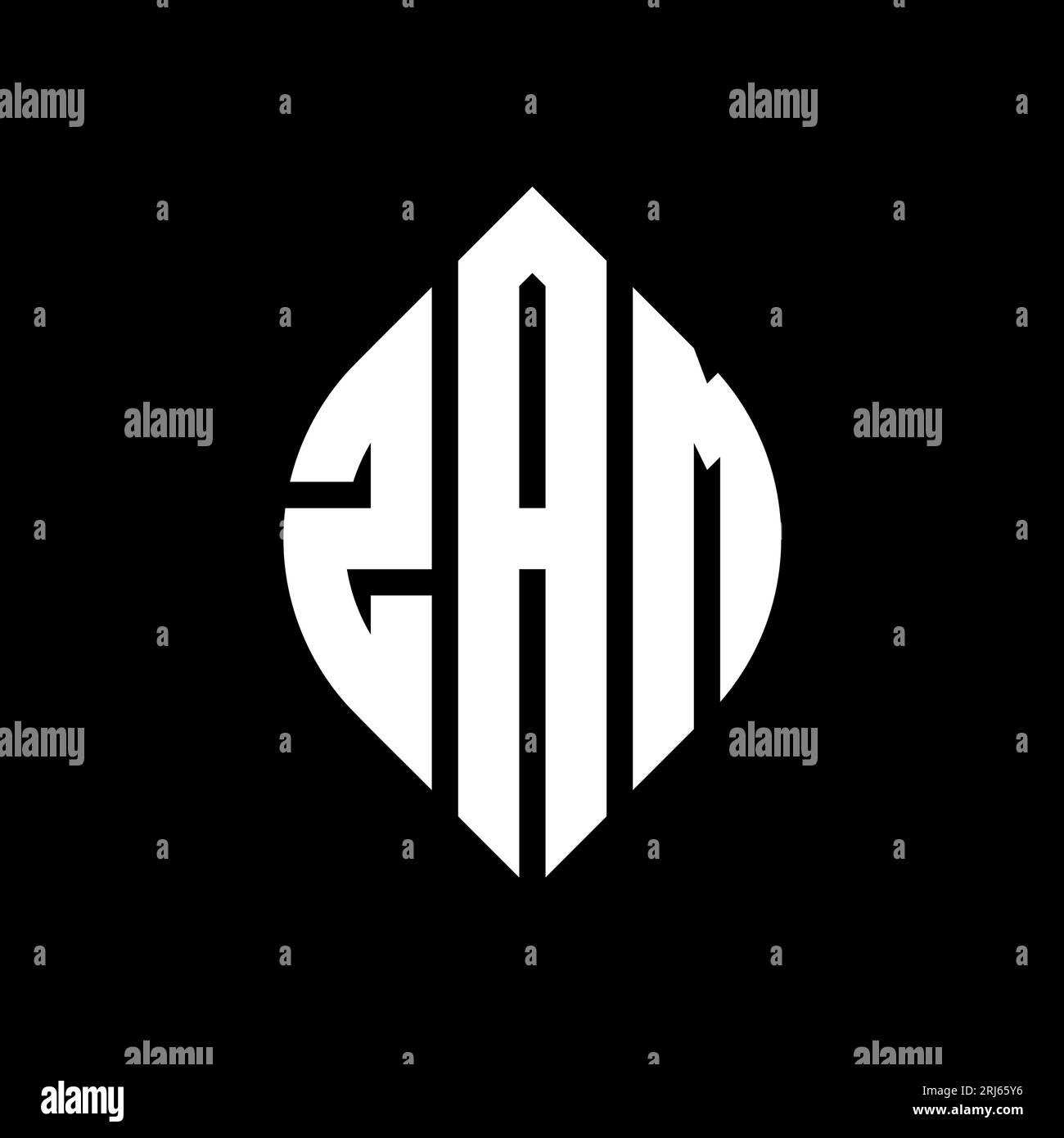 ZAM circle letter logo design with circle and ellipse shape. ZAM ...