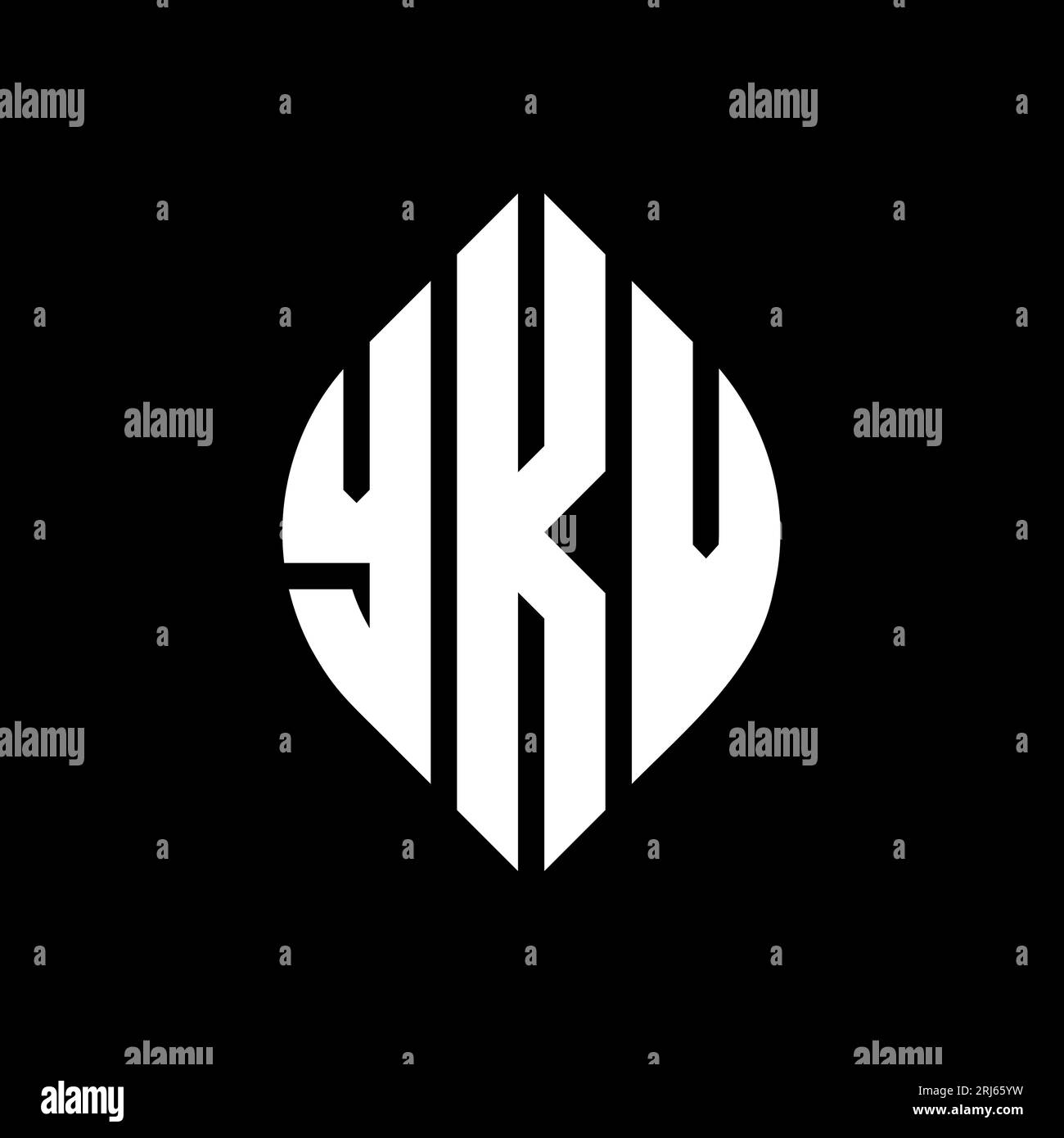 YKV circle letter logo design with circle and ellipse shape. YKV ...