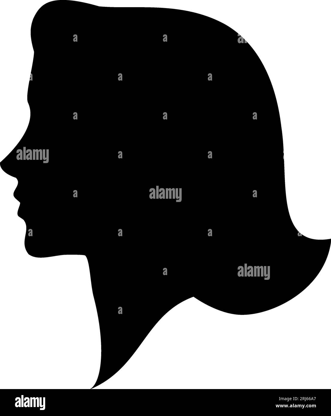 A digital illustration of the silhouette of a female side profile Stock ...