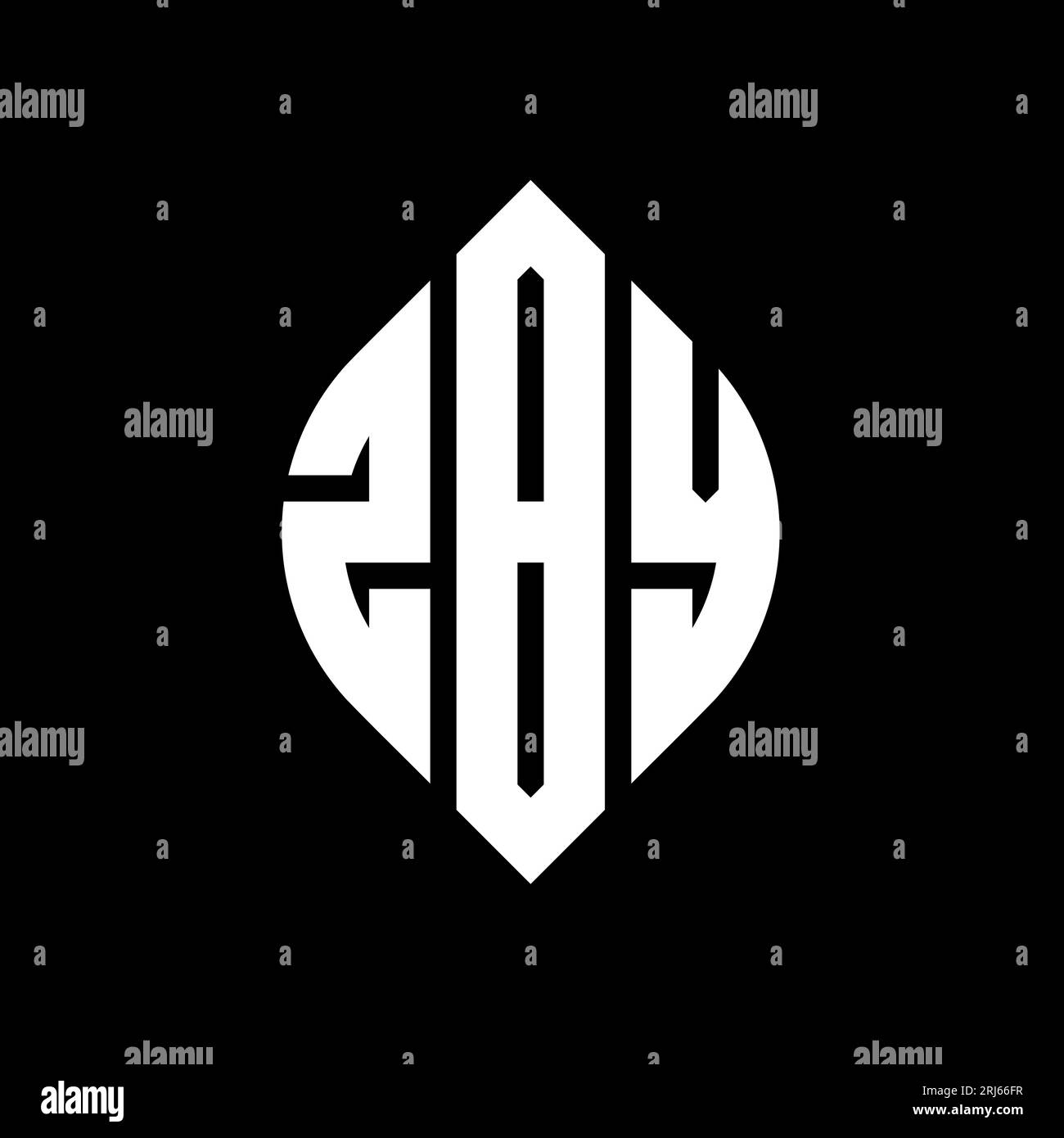 ZBY circle letter logo design with circle and ellipse shape. ZBY ...