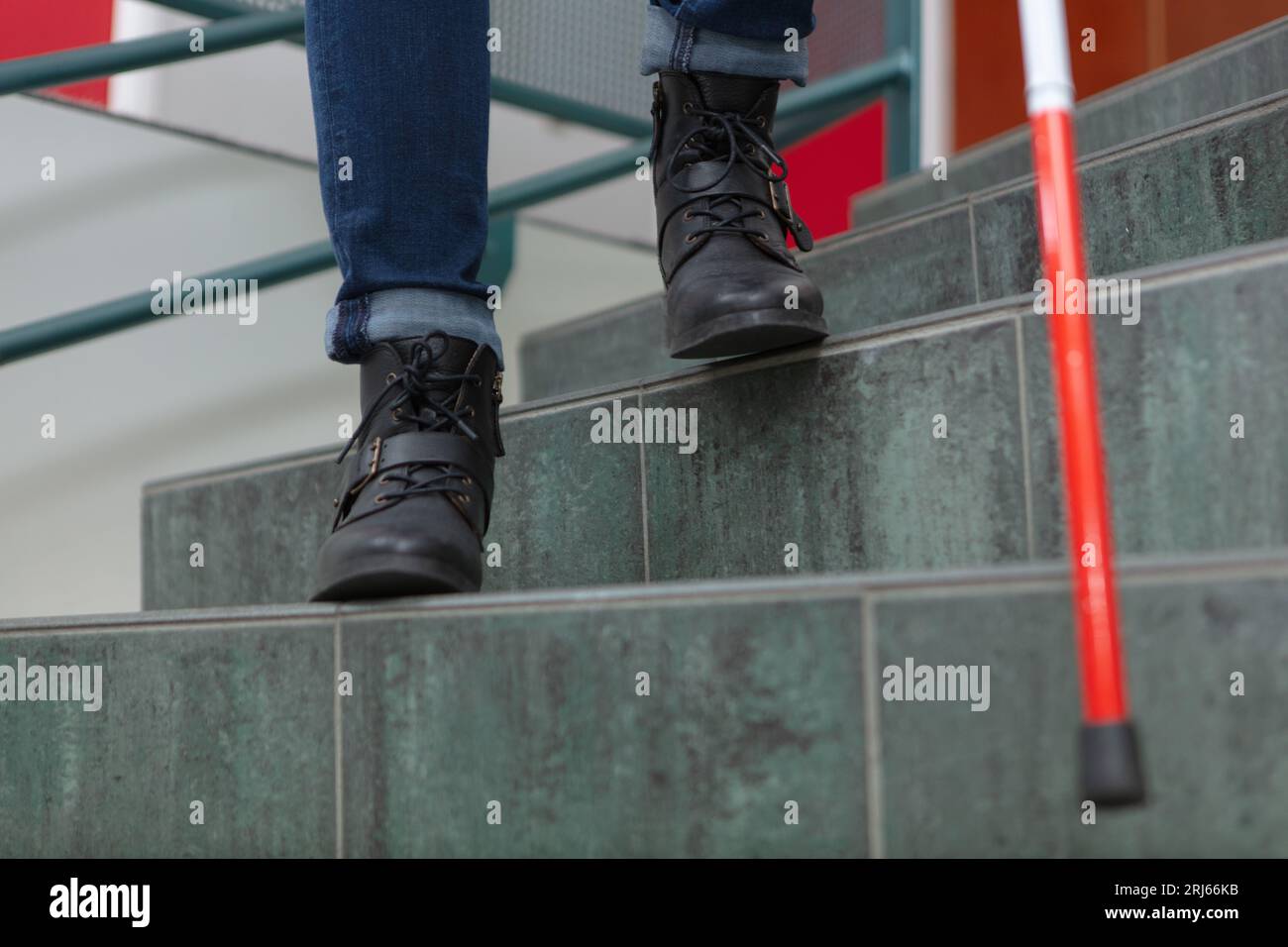 Yellow guide path for the blind hi-res stock photography and images - Alamy