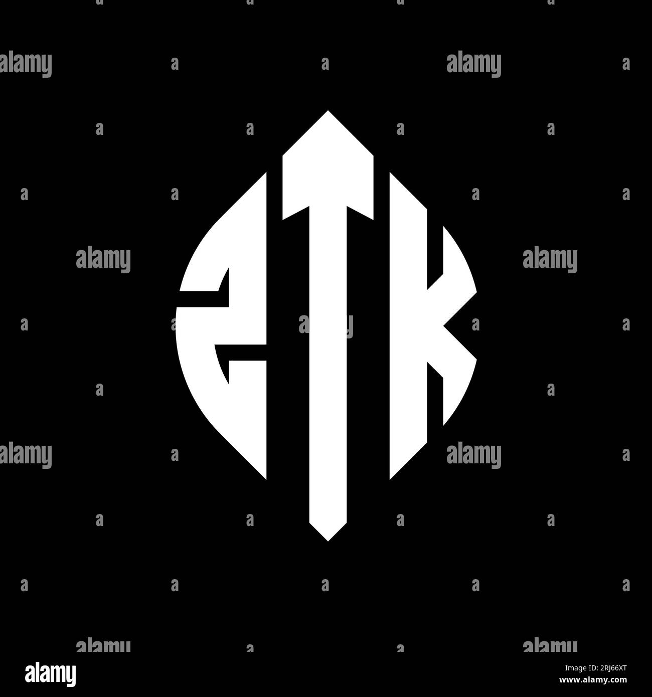 ZTK circle letter logo design with circle and ellipse shape. ZTK ...